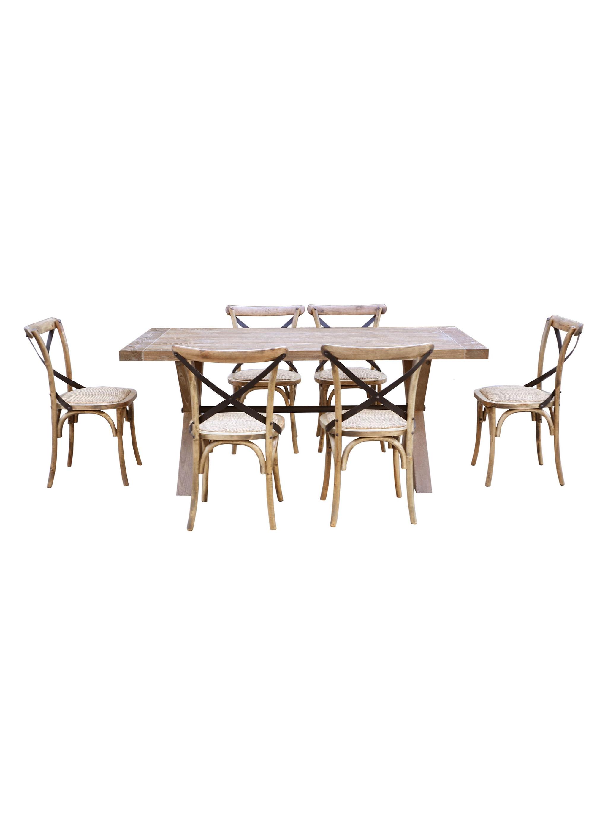 Juego de Comedor Pamela Madera 6 Sillas Sarah Miller | Paris.cl