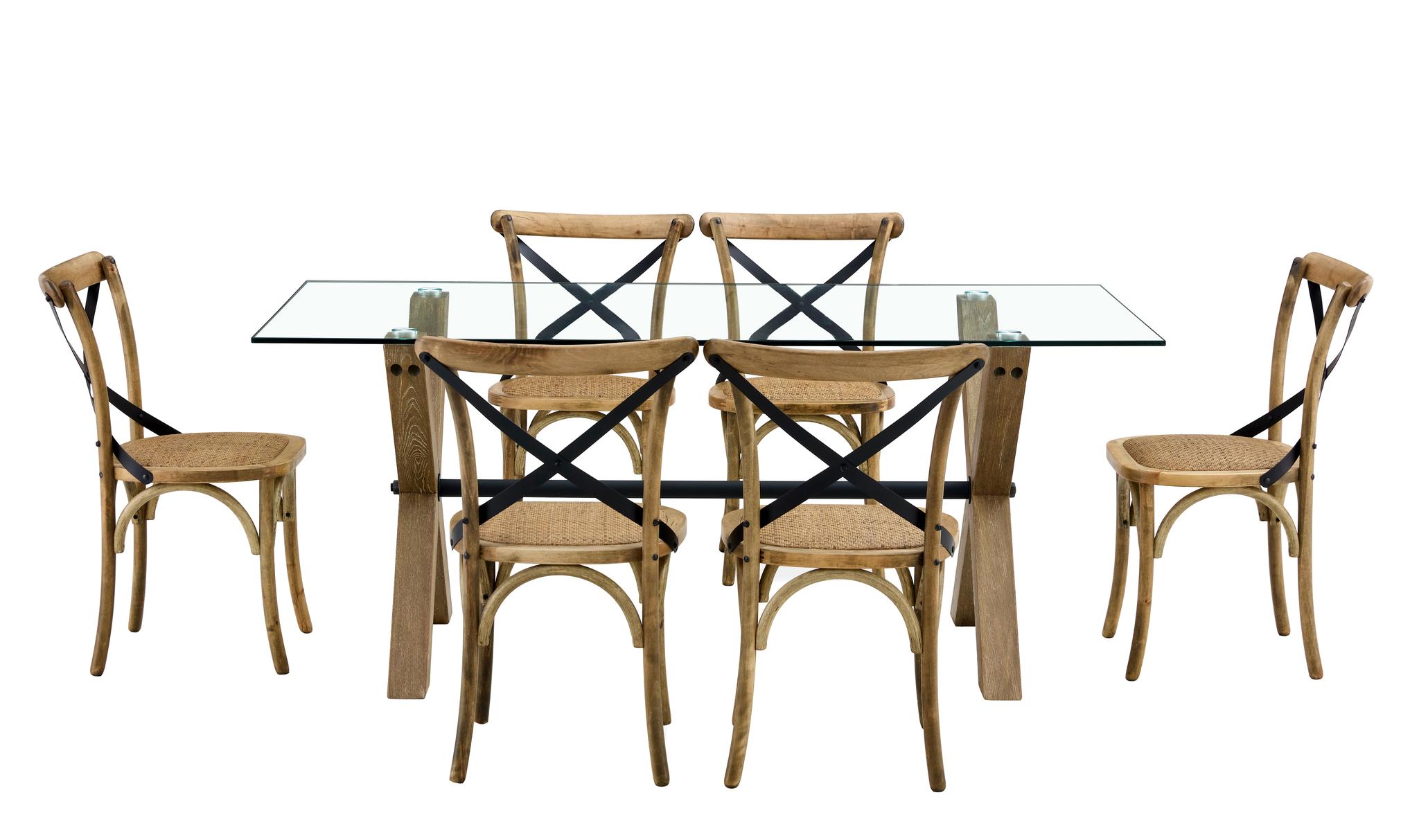 Juego de Comedor Pamela + 6 Sillas Sarah Miller | Paris.cl