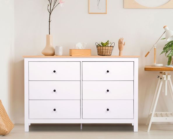 Cómoda New Provenzal 77x120x39 cm 6 cajones M+Design | Paris.cl