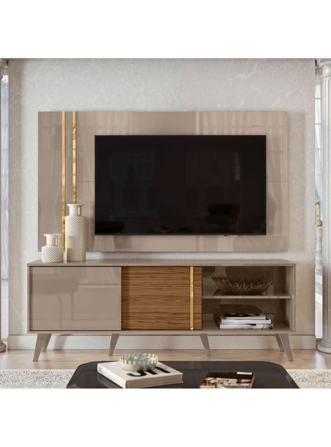 Rack + Panel TV 60" Cronos Fendi Natural Altavisión | Paris.cl