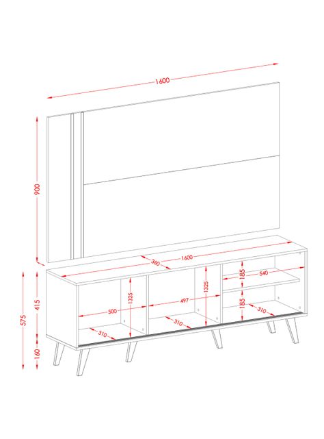 Rack + Panel TV 60" Cronos Fendi Natural Altavisión | Paris.cl