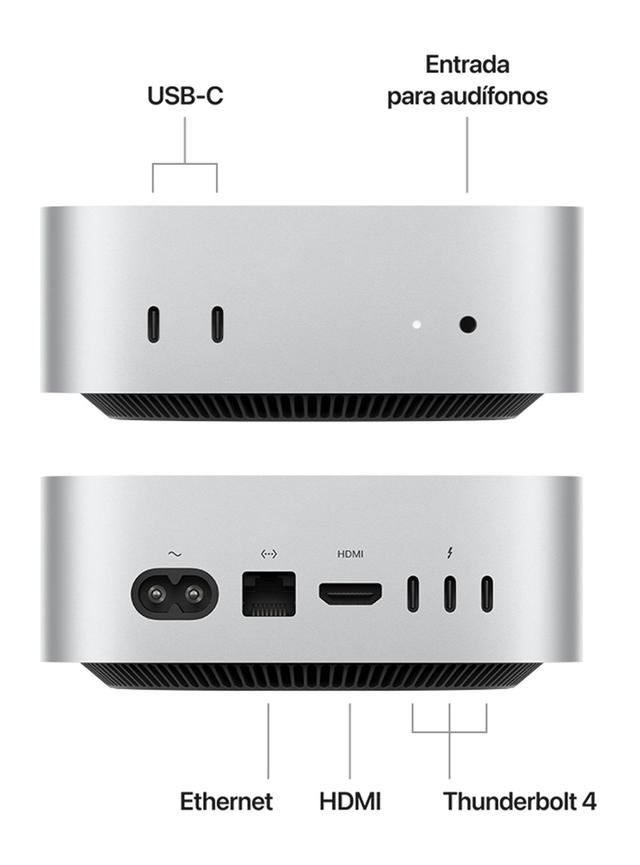 Apple Mac Studio Mini Chip M4 16GB RAM 256GB SSD Color Plata Apple ...