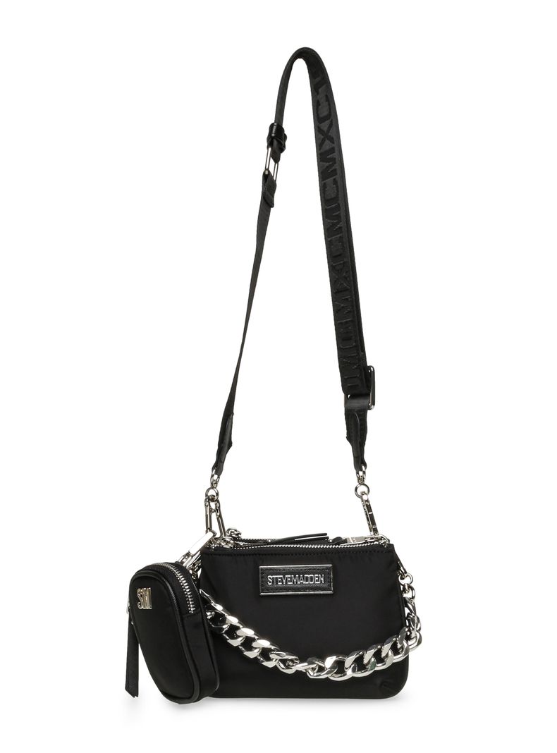 Steve Madden - Bandolera Broyn Black Detalle Cadena | Ofertitas