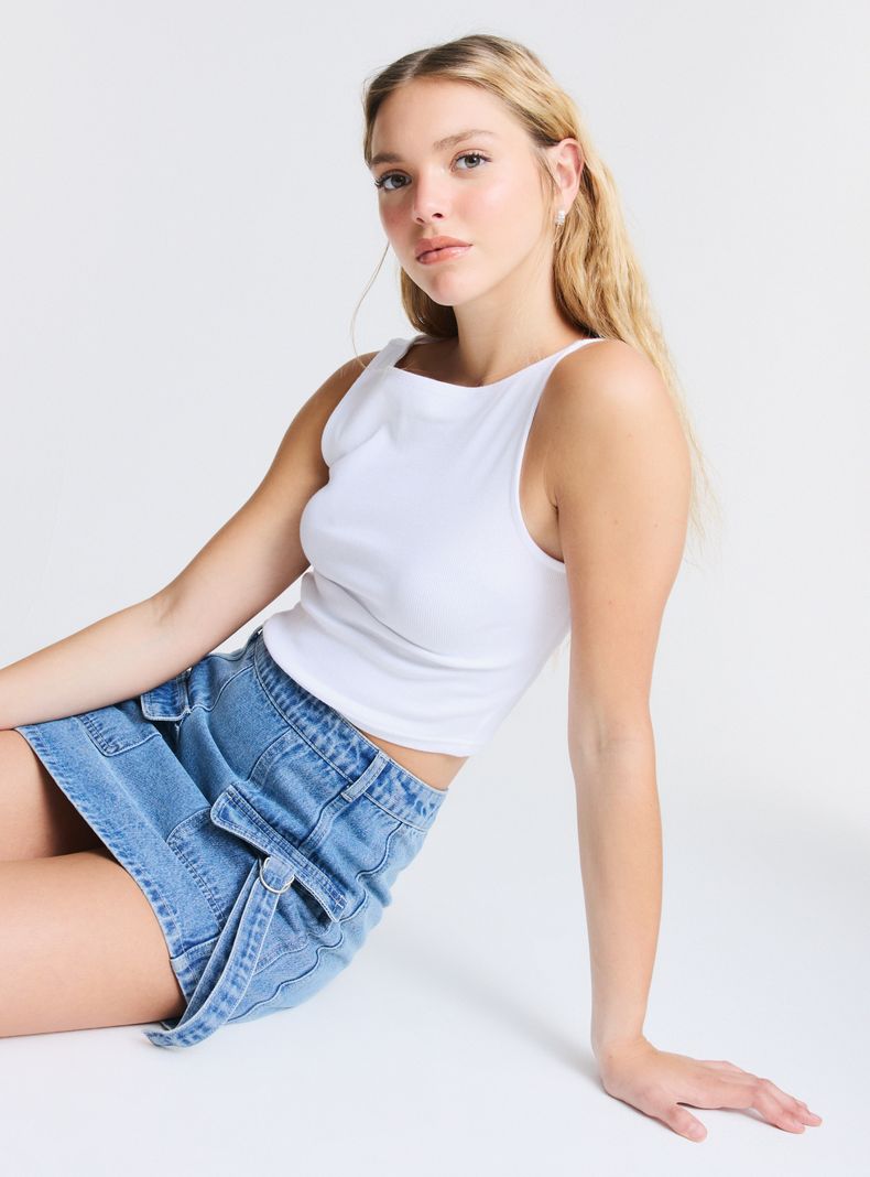 Opposite - Polera Manga Larga Cuello Redondo con Botones | Ofertitas