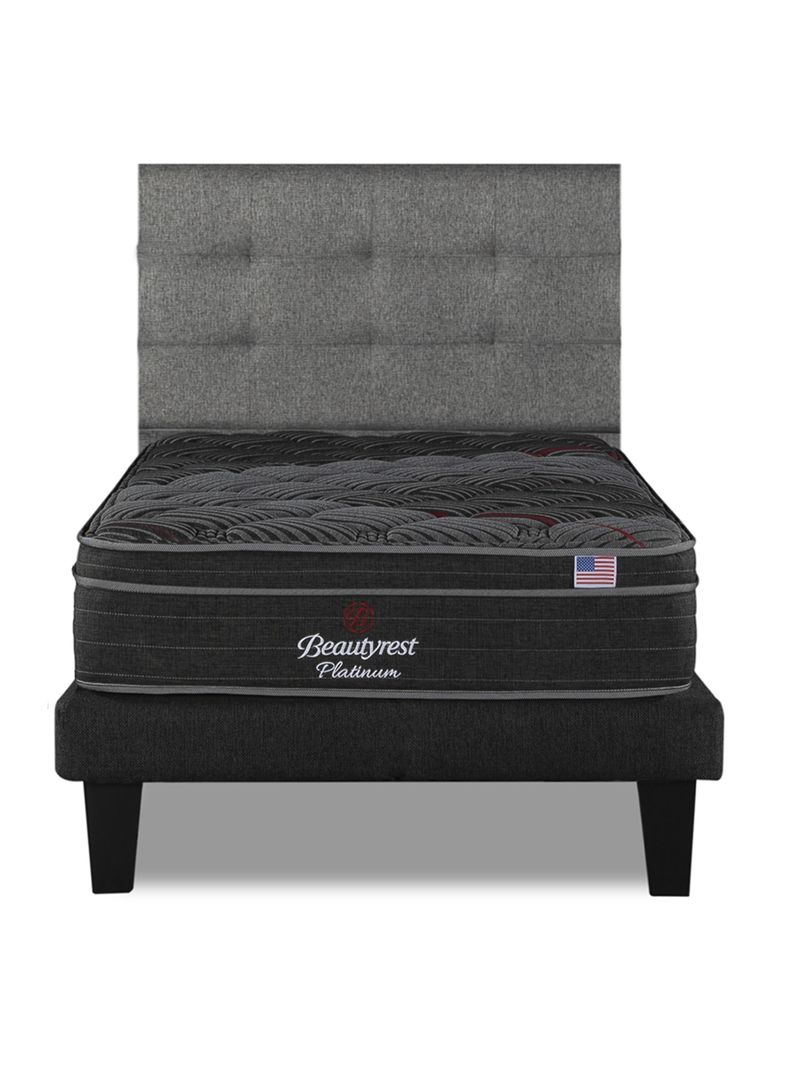 Beautyrest - Cama Americana Platinum 1.5 Plazas Base Normal + Respaldo ...