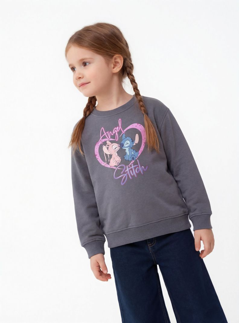 Polerón Estampado Romántico Stitch y Ángel Disney | Paris.cl