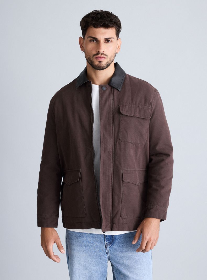 Foster - Chaqueta Canvas Cuello Contrastado | Ofertitas