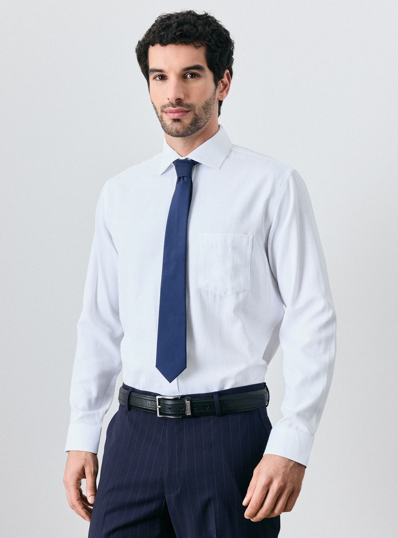 Camisa Semi Slim Textura Color Johnson Classic | Paris.cl