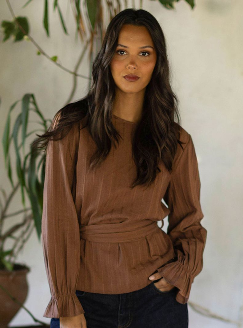 Blusa Cinta Brown Raindoor | Paris.cl