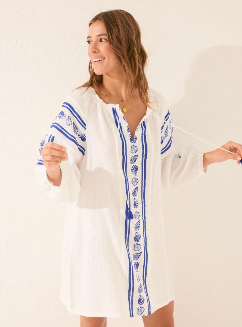 Women'Secret - Túnica Corta Muselina Print Conchas | Ofertitas